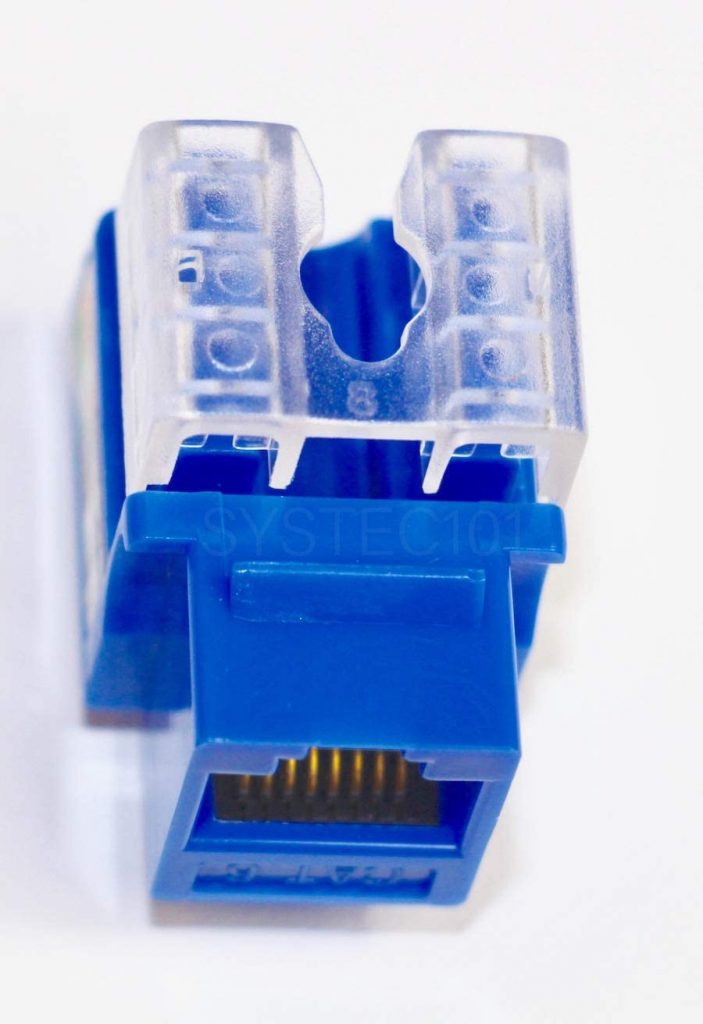 20-Pack Blue CAT6 Keystone Jacks Blue, Solid Wire 22-26AWG, RJ45, Pass ...